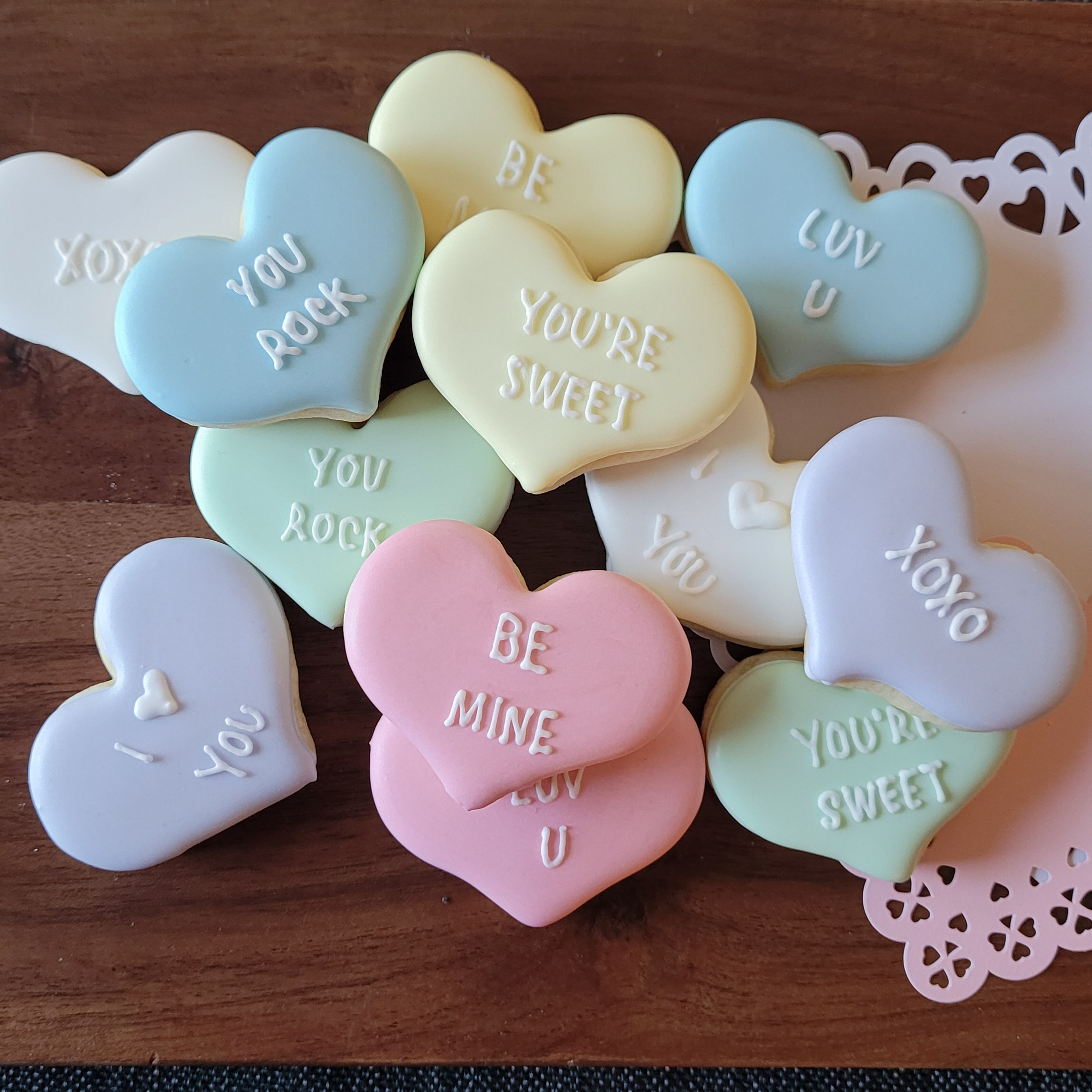 Valentine Mini Conversation Hearts set - Wonderland Cookies